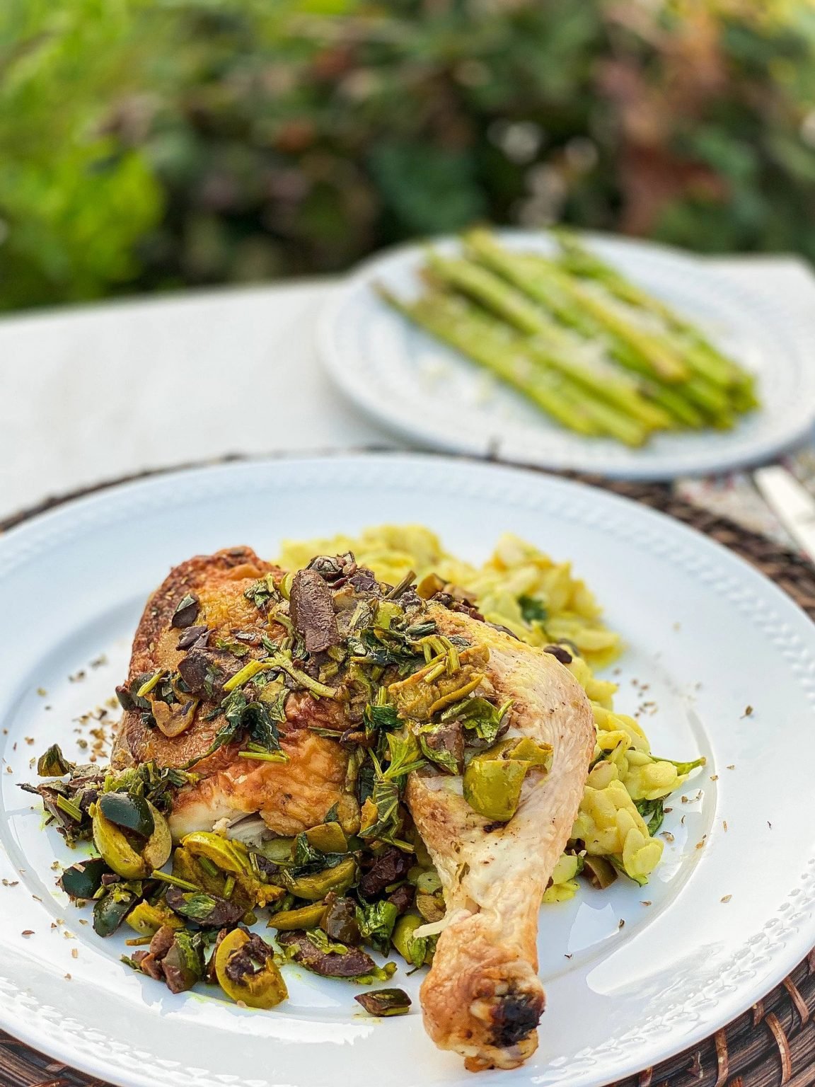 Butterflied Roast Chicken with Mediterrannean Olive Tapenade